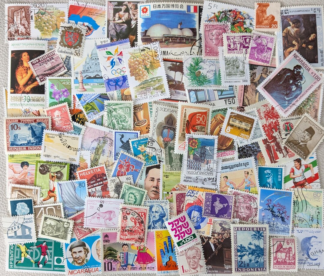 500 Stamps From All Over the World Stamp Collection Stamp Collection ...
