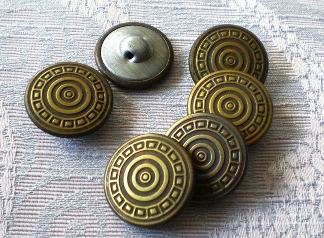 7 Vintage Buttons 21 Mm 1940 Traditional Buttons Antique Buttons Shank ...