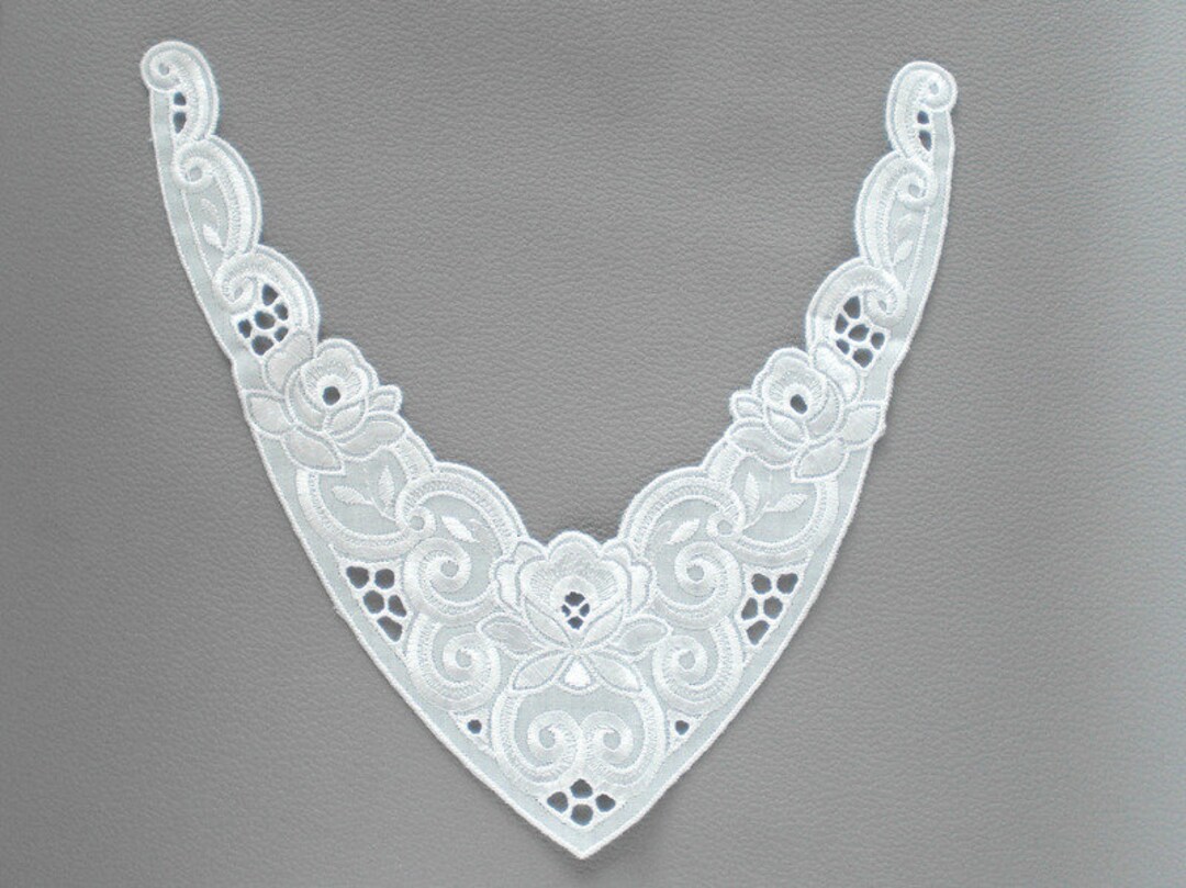 White Lace Insert Insert Lace Lace Applique Lace Neckline Applique - Etsy