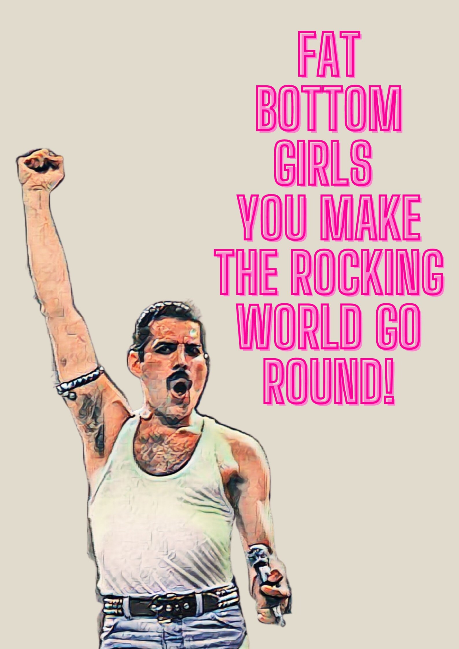Queen Freddie Mercury Fat Bottom Girls Print Poster Etsy