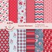 Red and Blue Digital Paper Pack, Scrapbooking Papers, Red and Blue ...