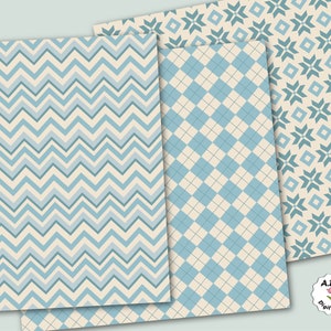 Retro Blue Paper, Blue Vintage Background, Retro Blue Scrapbook Paper ...