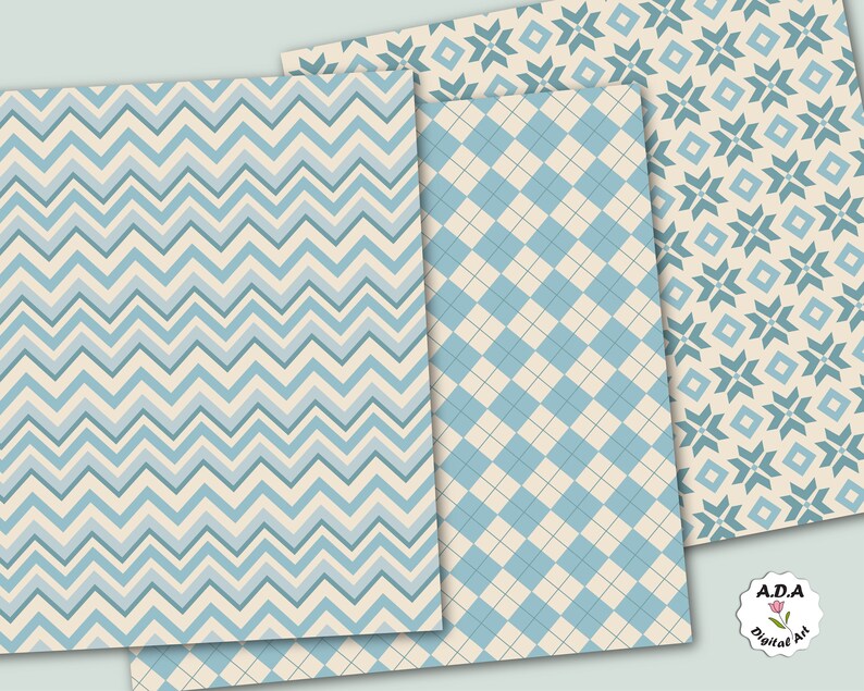 Retro Blue Paper, Blue Vintage Background, Retro Blue Scrapbook Paper ...