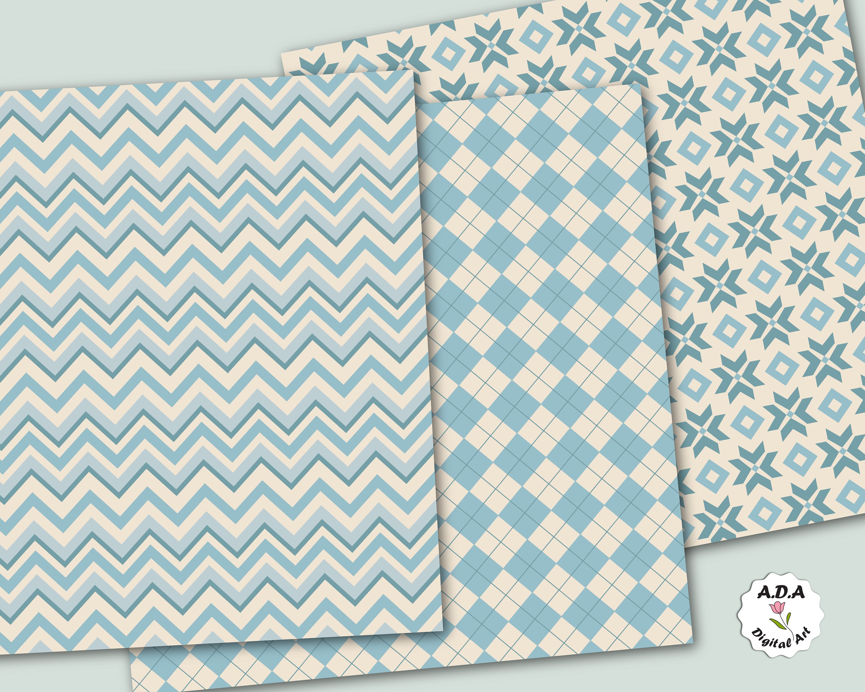 Retro Blue Paper, Blue Vintage Background, Retro Blue Scrapbook Paper ...