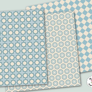 Retro Blue Paper, Blue Vintage Background, Retro Blue Scrapbook Paper ...