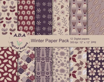 Brown and Beige Plaid Digital Paper Pack, Plaid Background, Digital ...