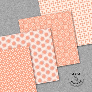 Peach and Cream Printable Digital Paper Pack, Peach and Cream Patterns ...