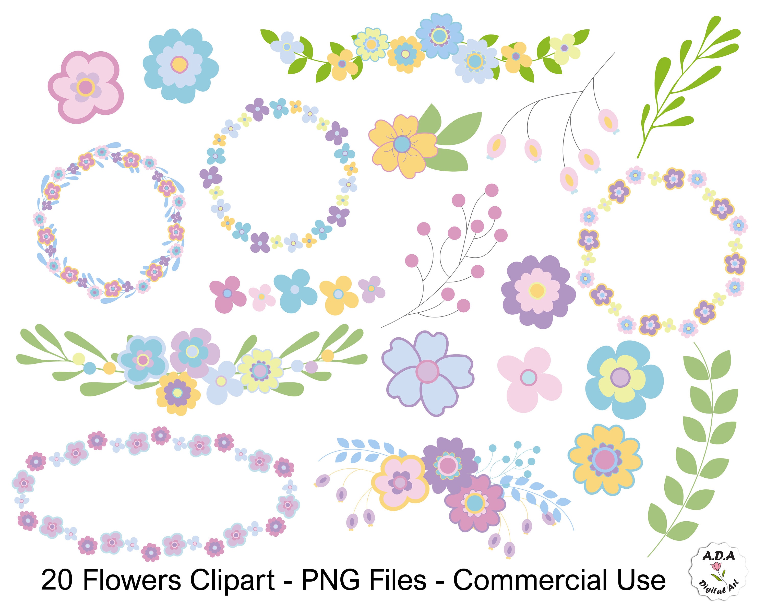Pastel Flower Clipart