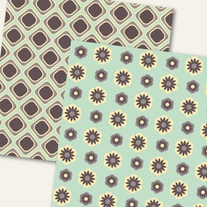 Retro Paper Pack, Retro Scrapbook Paper, Retro Background, Vintage ...