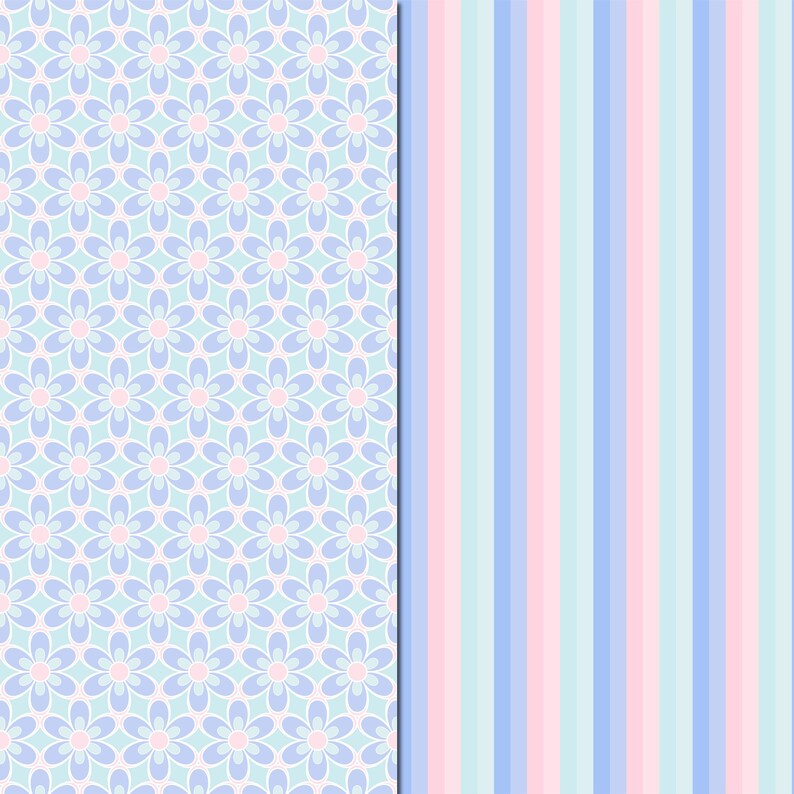 Pastel Floral Digital Paper Pack, Pastel Scrapbooking Paper, Pastel ...