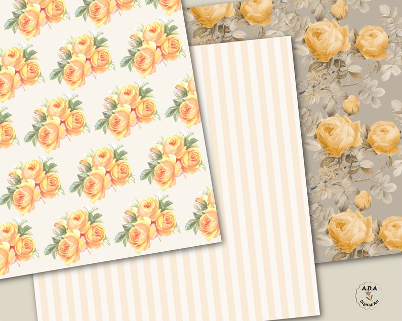 Shabby Chic Digital Paper Pack Floral Background Floral - Etsy