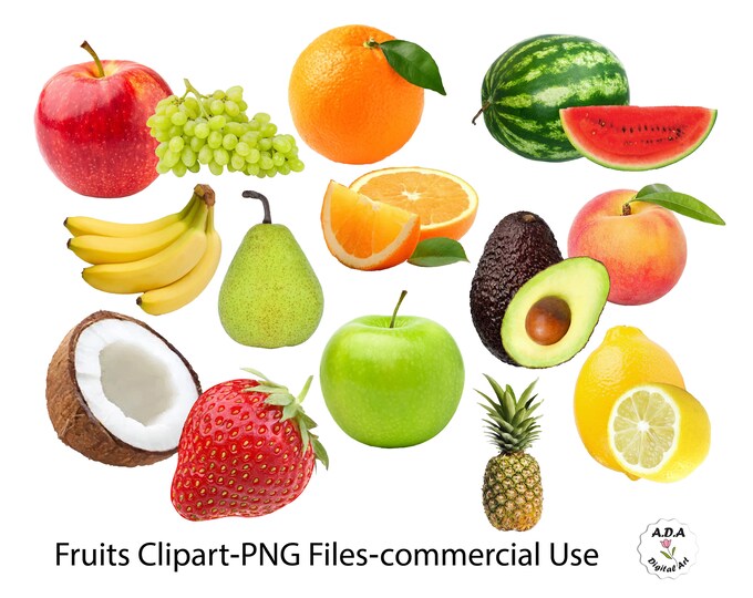 Fruit Clipart Bundle, Eps, Png, Svg, Pdf, Clip Art, Fruits - Etsy Canada