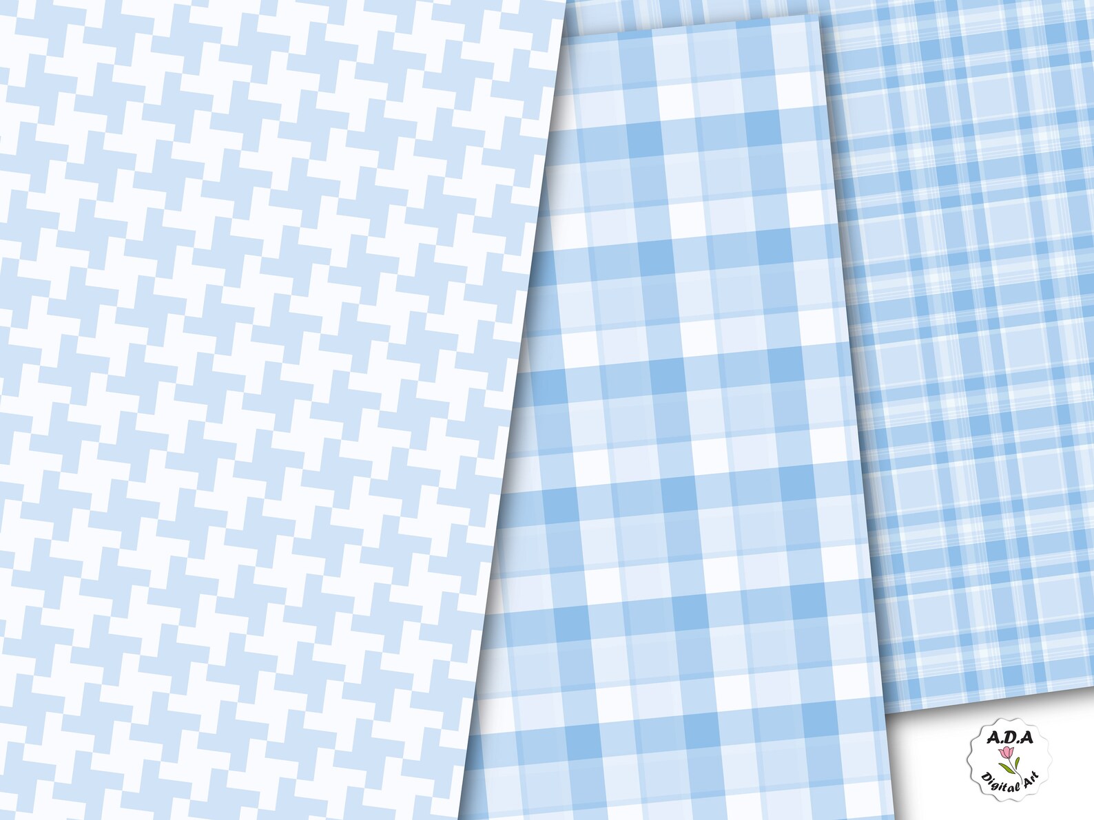 Light Blue Plaid Digital Paper Pack Baby Blue Plaid - Etsy