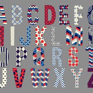 Alphabet Clipart, Blue and Red Alphabet Letters Clip Art, Blue Red ...