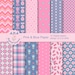 Pink and Blue Digital Paper Pack, Floral Scrapbooking Paper, Spring ...