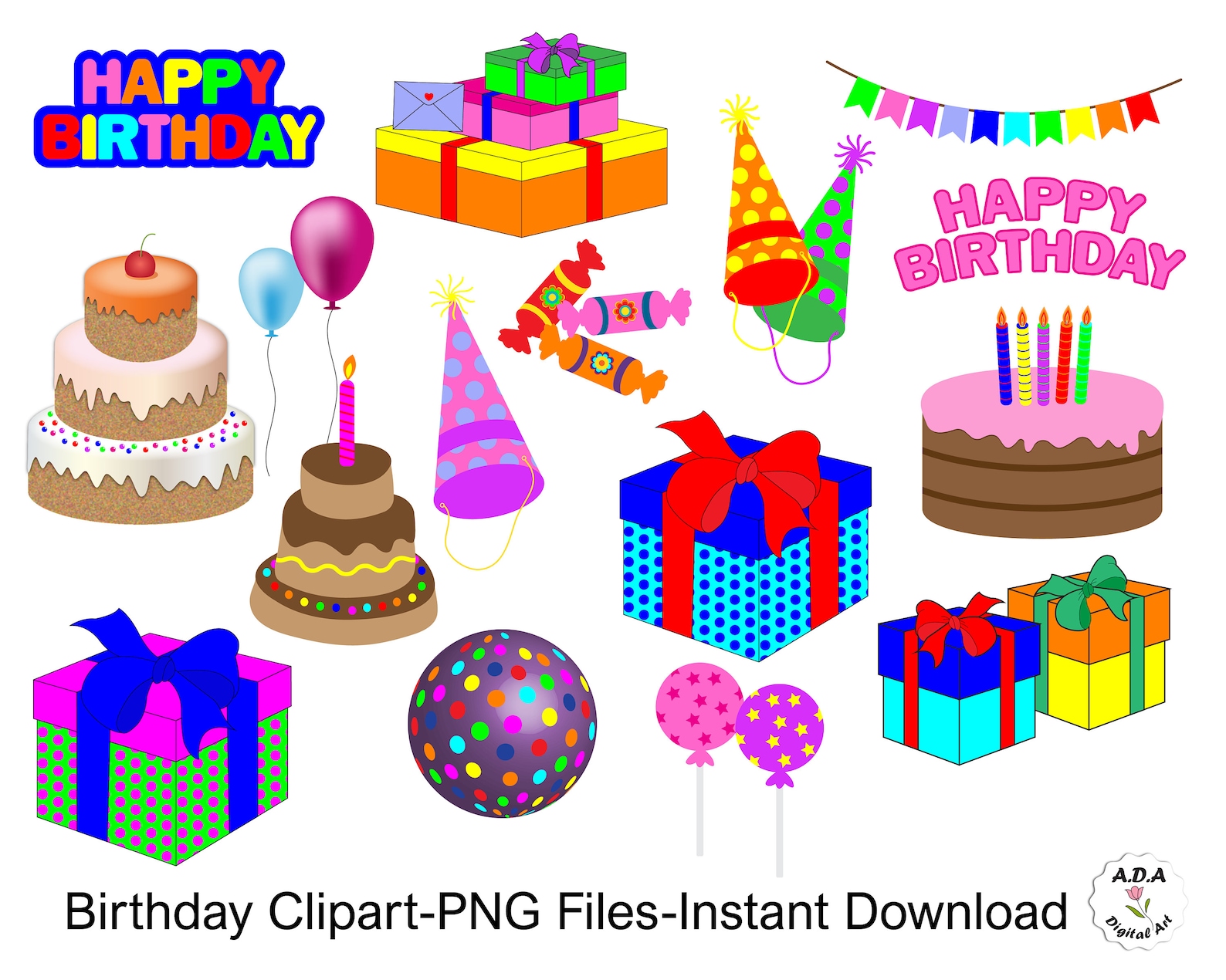 Birthday Clipart, Birthday Clip Art, Birthday Party Clipart, Birthday ...