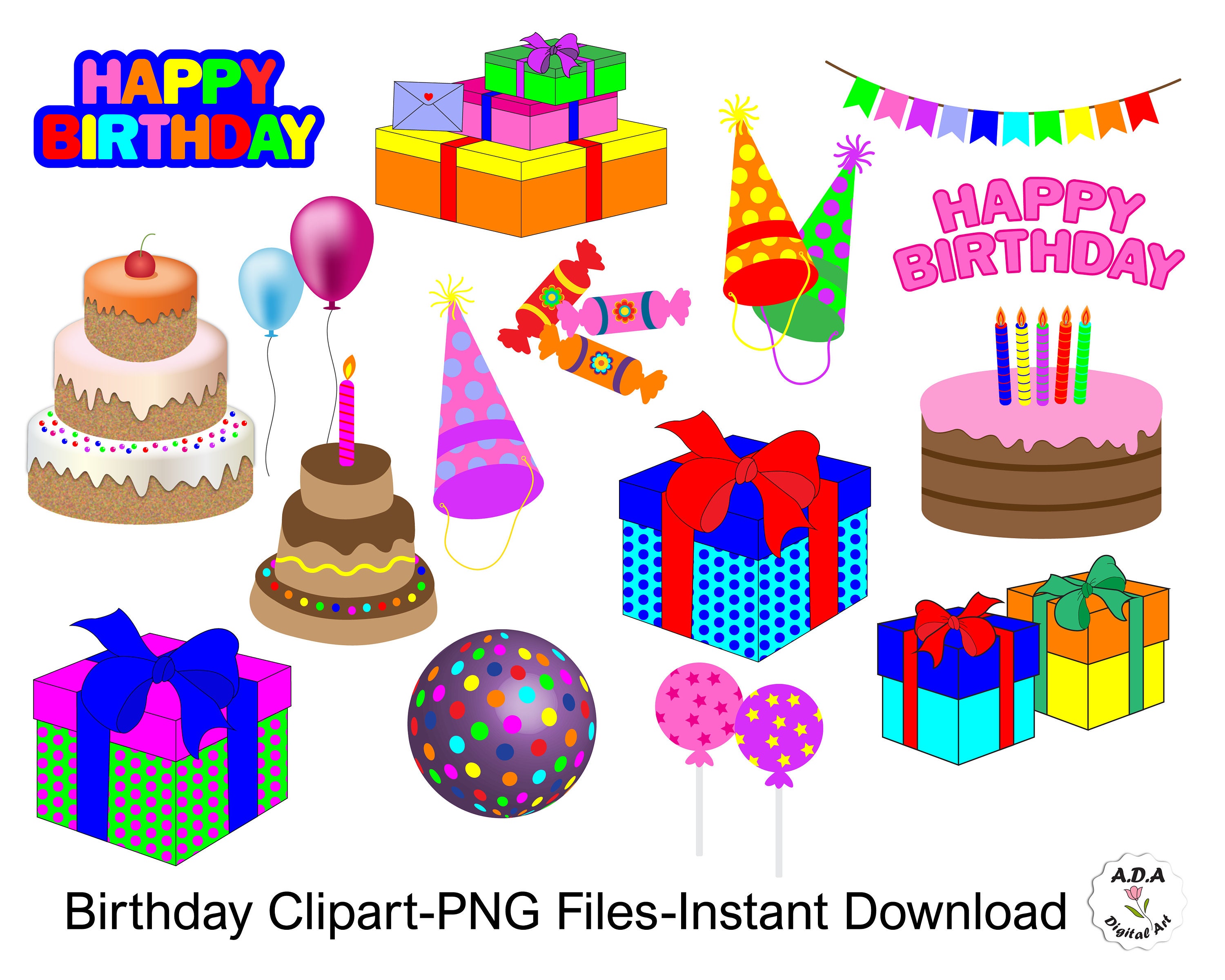 Birthday Clipart, Birthday Clip Art, Birthday Party Clipart, Birthday ...
