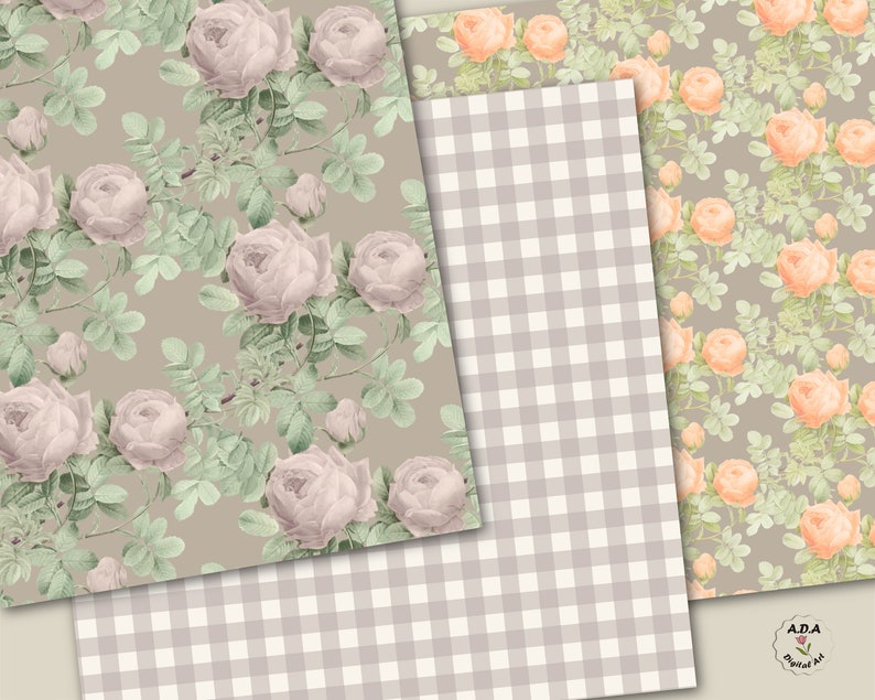 Shabby Chic Digital Paper Pack Floral Background Floral - Etsy