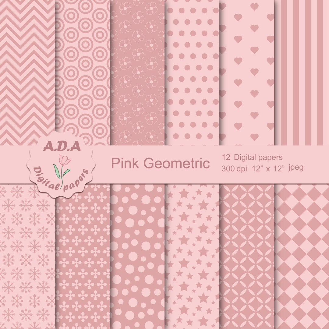 Pink Digital Paper, Pink Background, Pink Scrapbooking Paper, Pink ...