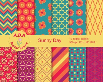 Digital Scrapbook Papers Personal and Commercial Use Yellow - Etsy