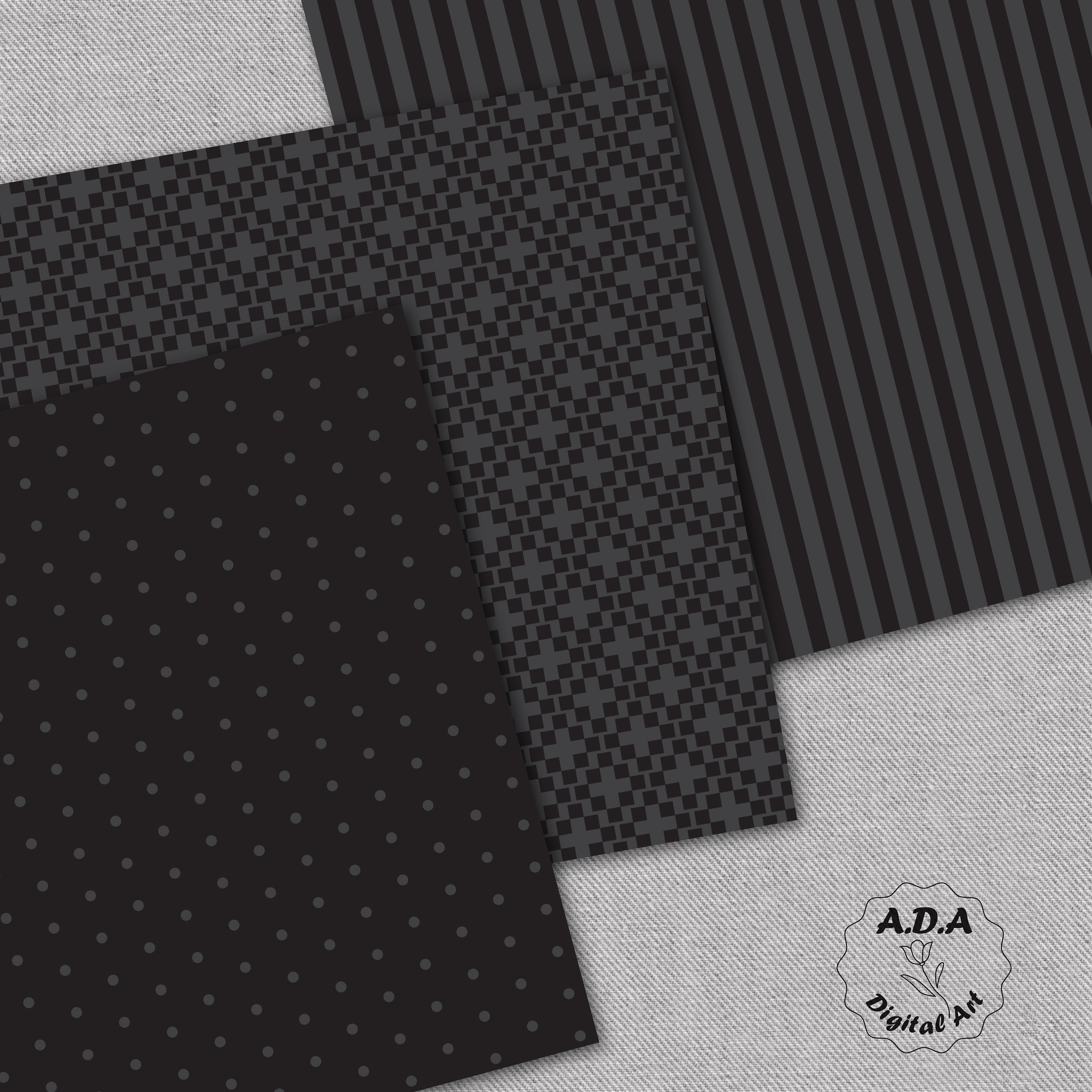 Black Digital Paper Black Geometric Pattern Black Scrapbook - Etsy