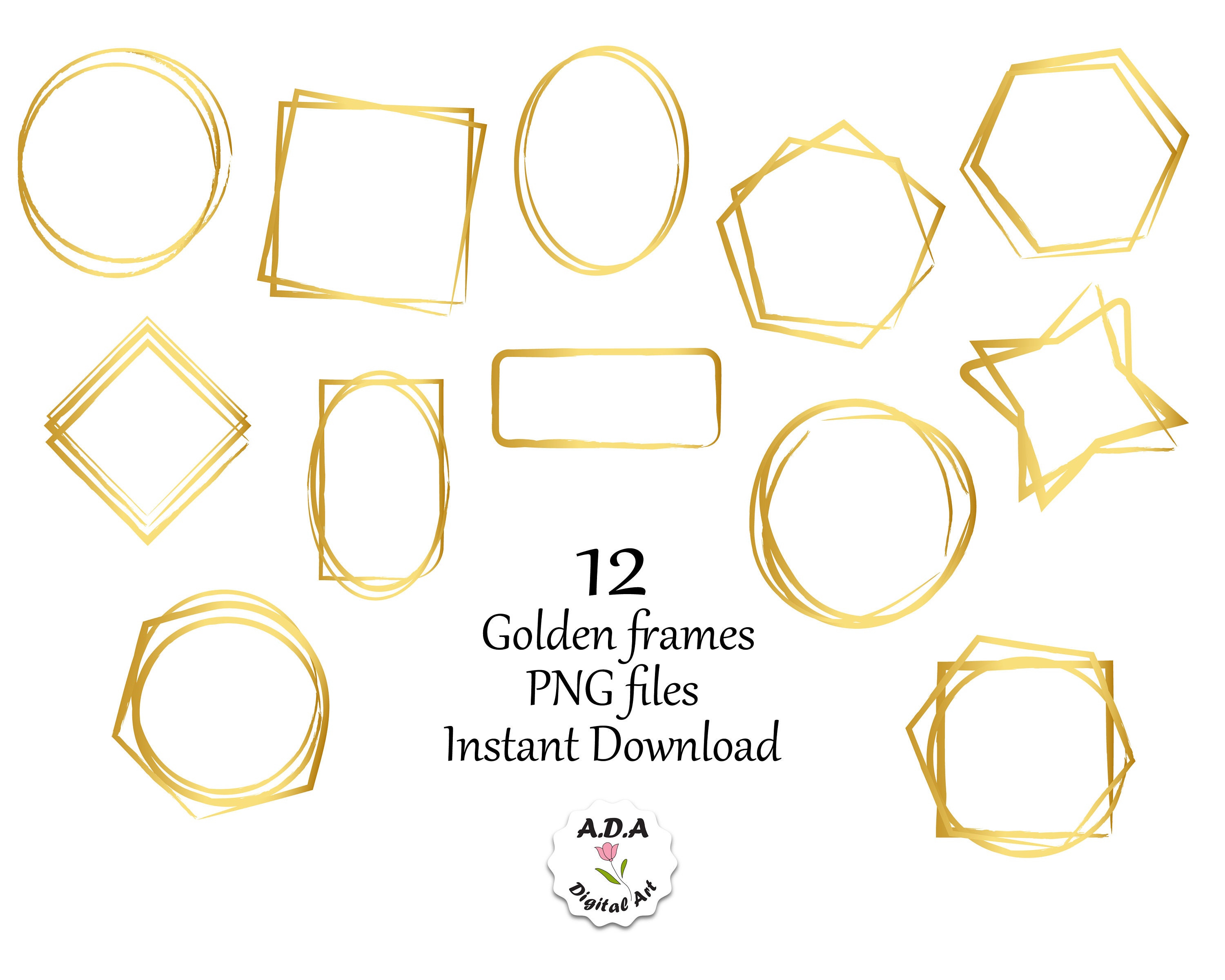 Gold Frames Clipart, Golden Frame Clip Art, Gold Frame Clipart Png ...
