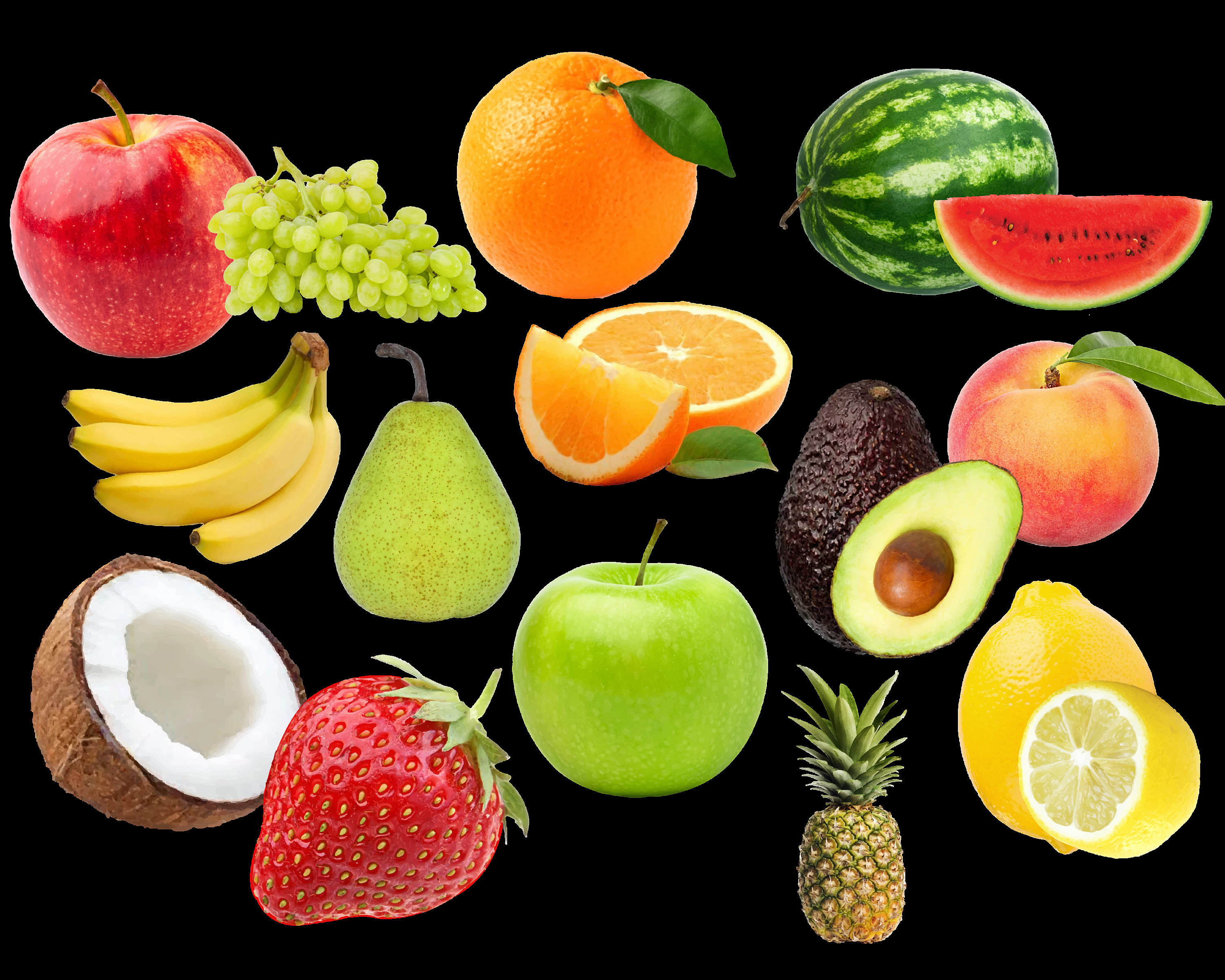 Fruit Clipart, Fruit Clip Art, Banana, Orange, Watermelon, Avocado ...