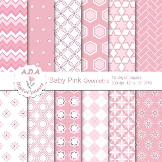 Pink Paper Print Pattern Qatalitic Set Of 24 Thick Pattern Design