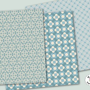 Retro Blue Paper, Blue Vintage Background, Retro Blue Scrapbook Paper ...