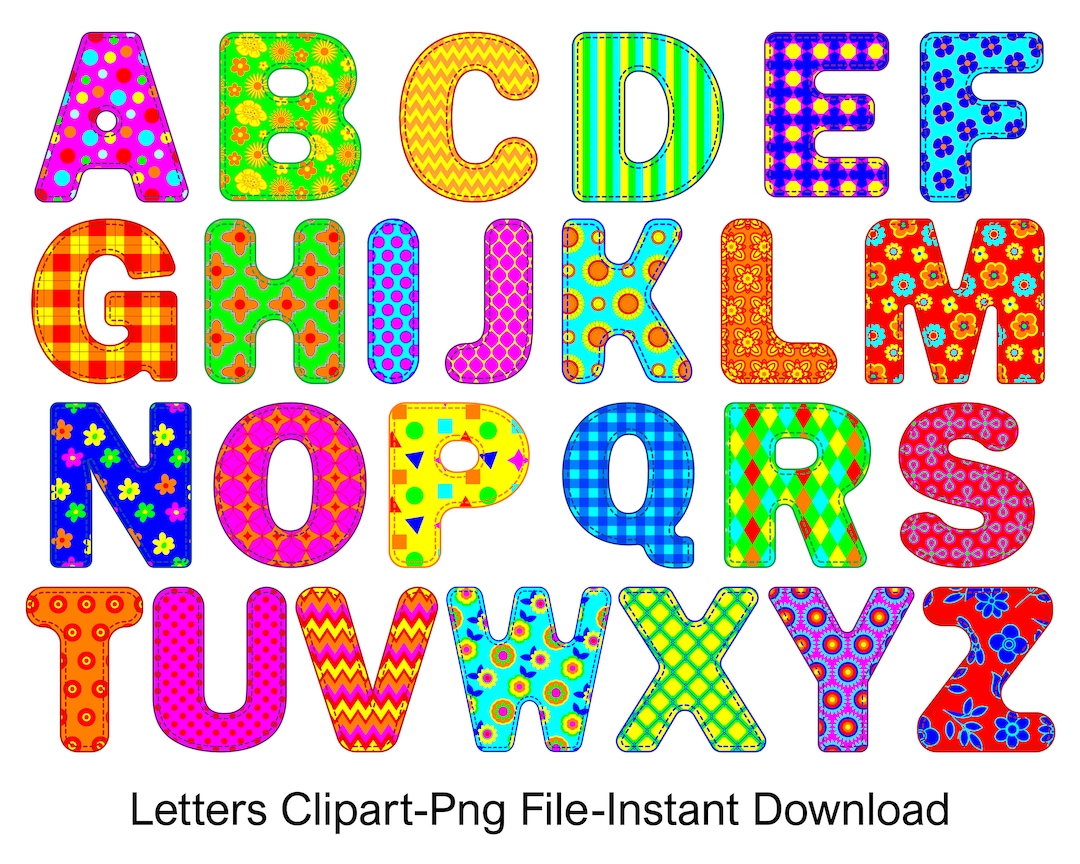 Alphabet Clipart, Colorful Alphabet Letters Clip Art, Colorful Letters ...