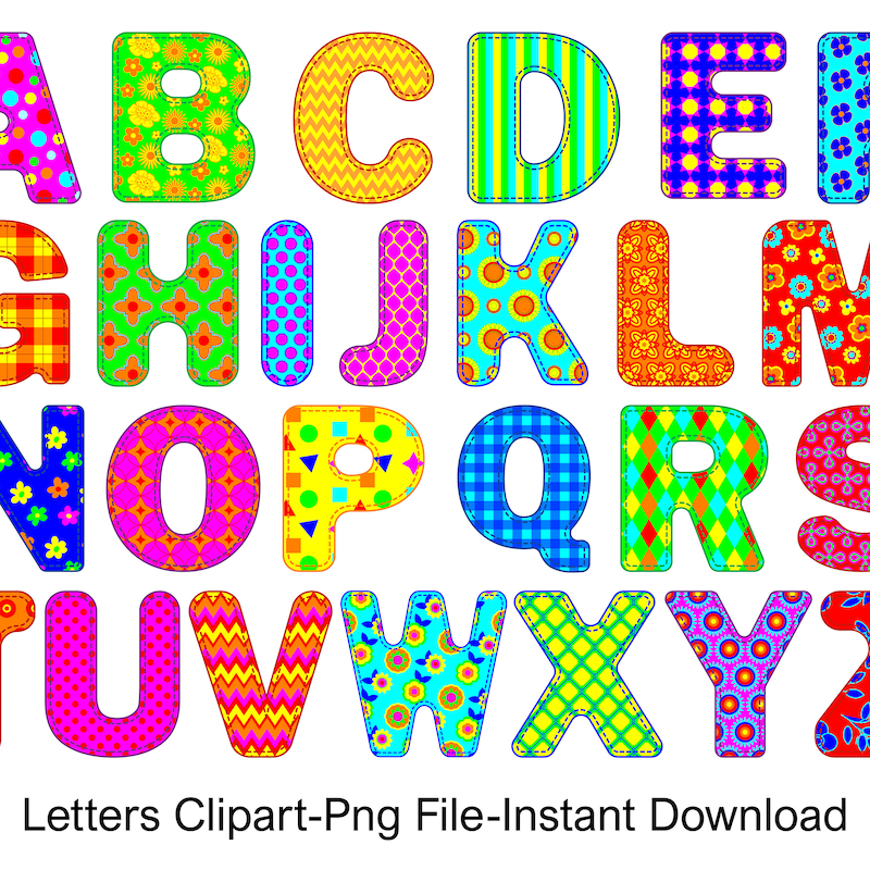 Colorful Alphabet Png - Etsy
