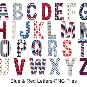 Alphabet Clipart, Blue and Red Alphabet Letters Clip Art, Blue Red ...