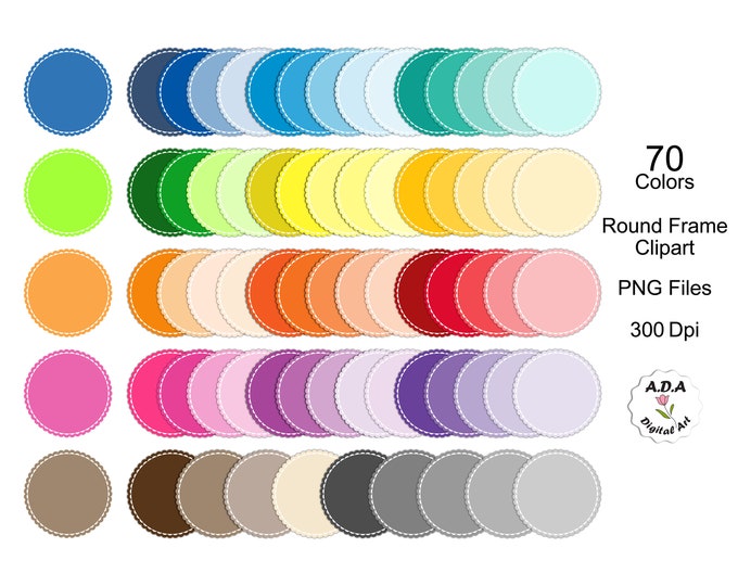 Round Frame Tag Clipart, Scalloped Frame Clip Art, Clip Art Frame ...