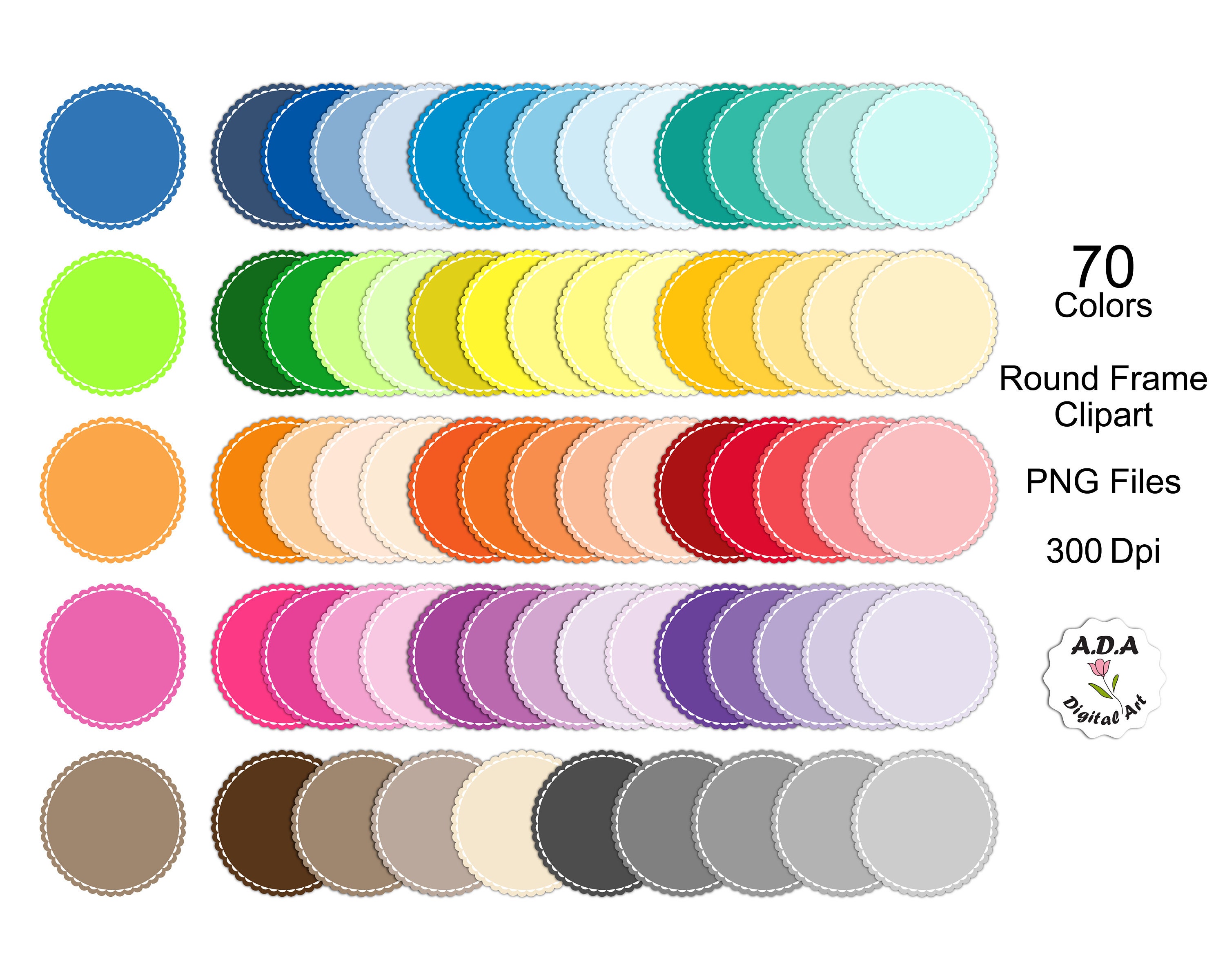 Round Frame Tag Clipart, Scalloped Frame Clip Art, Clip Art Frame ...