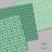 Green Digital Paper, Green Floral Pattern, Green Scrapbook Paper, Green ...