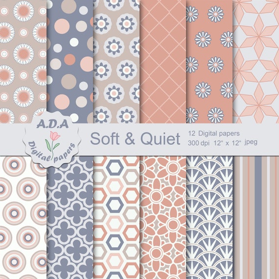 Soft Colors Digital Paper Pack Geometric Scrapbook Paper | Etsy