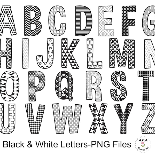 Alphabet Clipart - Etsy