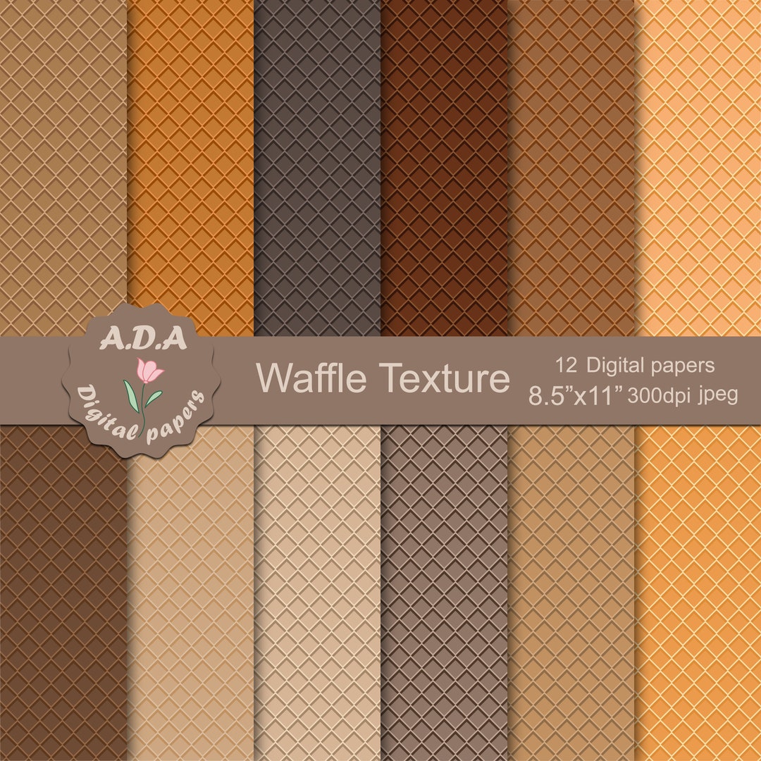 Waffle Texture Printable Digital Paper Pack, Waffle Texture Food ...