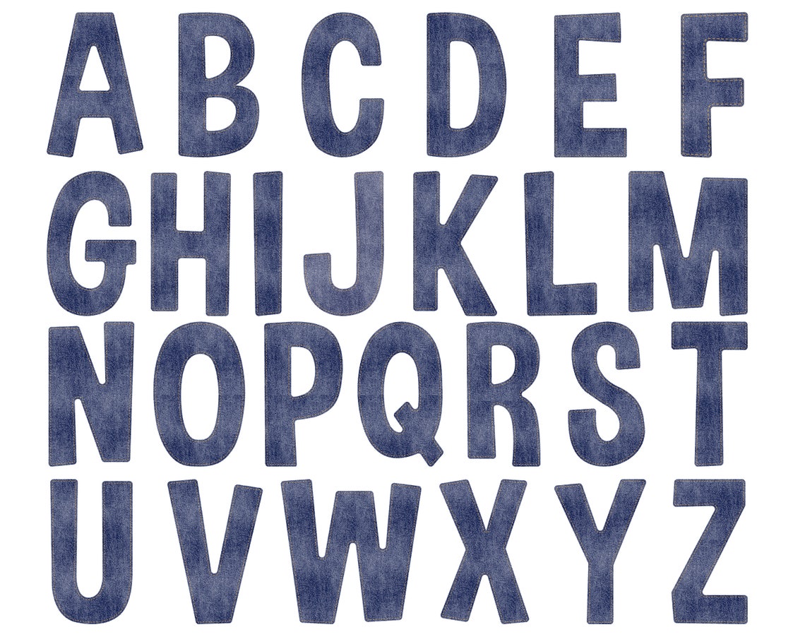 Jeans Alphabet Clipart, Scrapbook Alphabet Clip Art, Jeans Texture ...