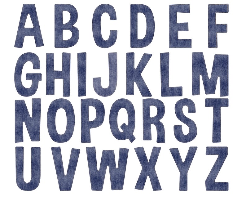 Jeans Alphabet Clipart Scrapbook Alphabet Clip Art Jeans | Etsy