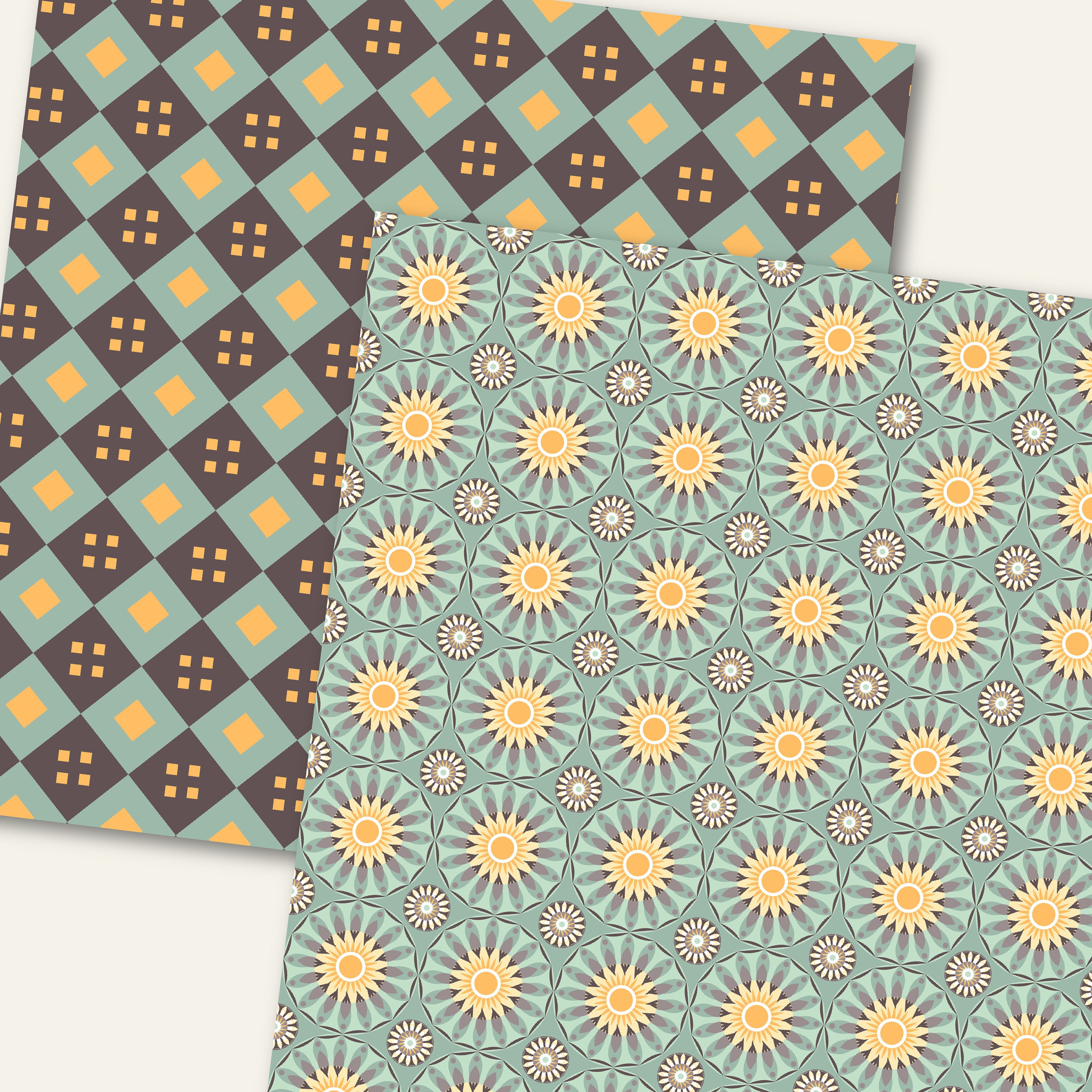 Retro Paper Pack Retro Scrapbook Paper Retro Background - Etsy