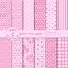 Pink and Blue Digital Paper Pack, Floral Scrapbooking Paper, Spring ...