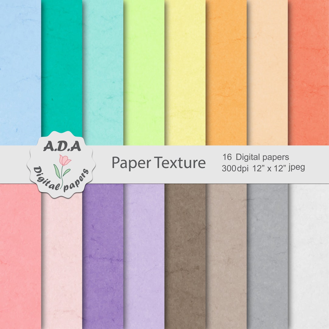 Paper Texture Printable Digital Paper Pack, Vector Paper Texture ...
