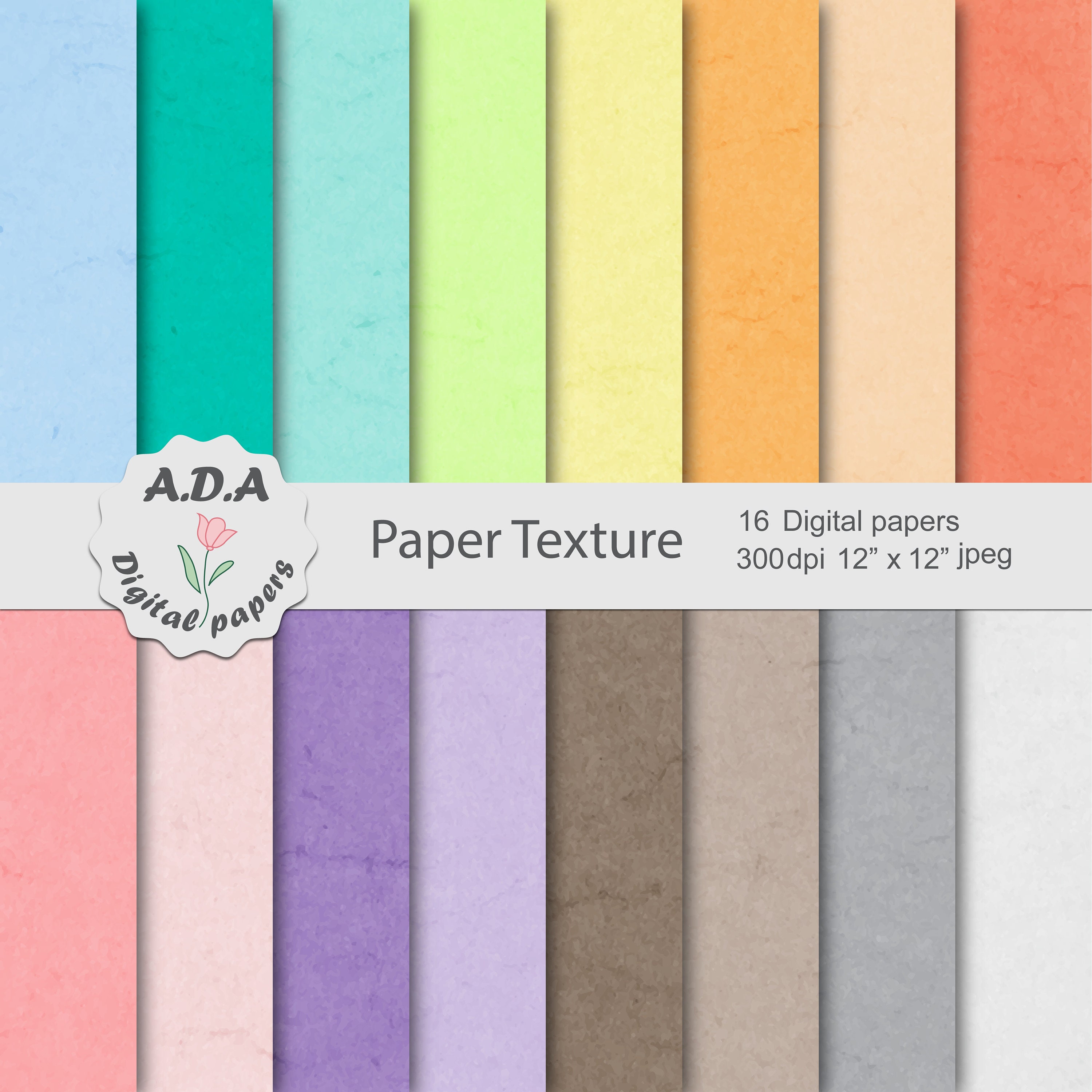 Paper Texture Printable Digital Paper Pack, Vector Paper Texture ...