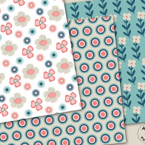 Bright Floral Printable Digital Paper, Floral Pattern, Floral ...