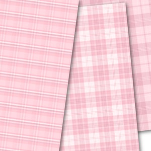 Pink Plaid Digital Paper Pack, Plaid Background, Digital Baby Pink ...