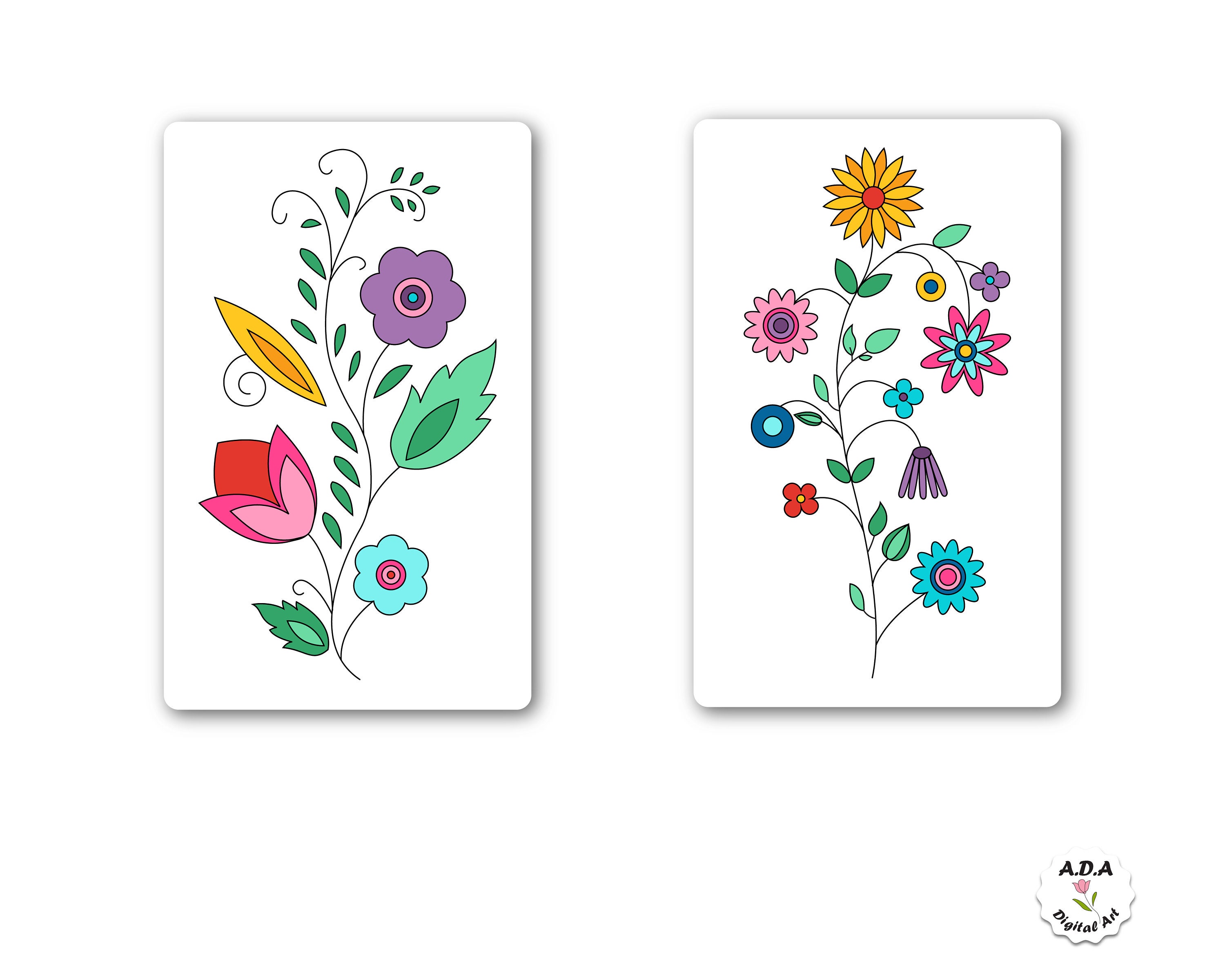 Spring Flower Clipart, Colorful Flowers Clip Art, Floral Clipart ...