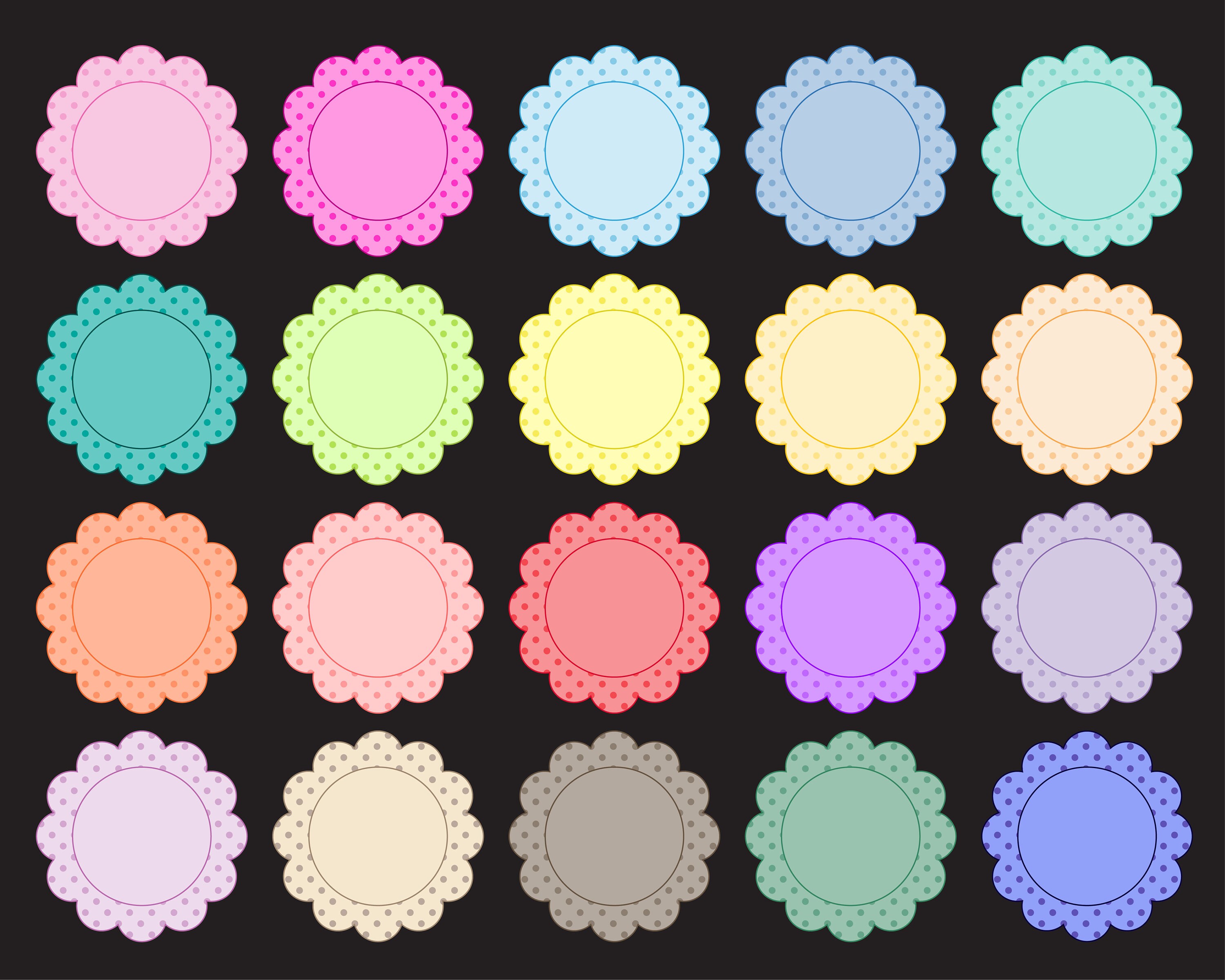 Colorful Dot Flower Clipart, Flower Clip Art, Flower With Dot Pattern ...