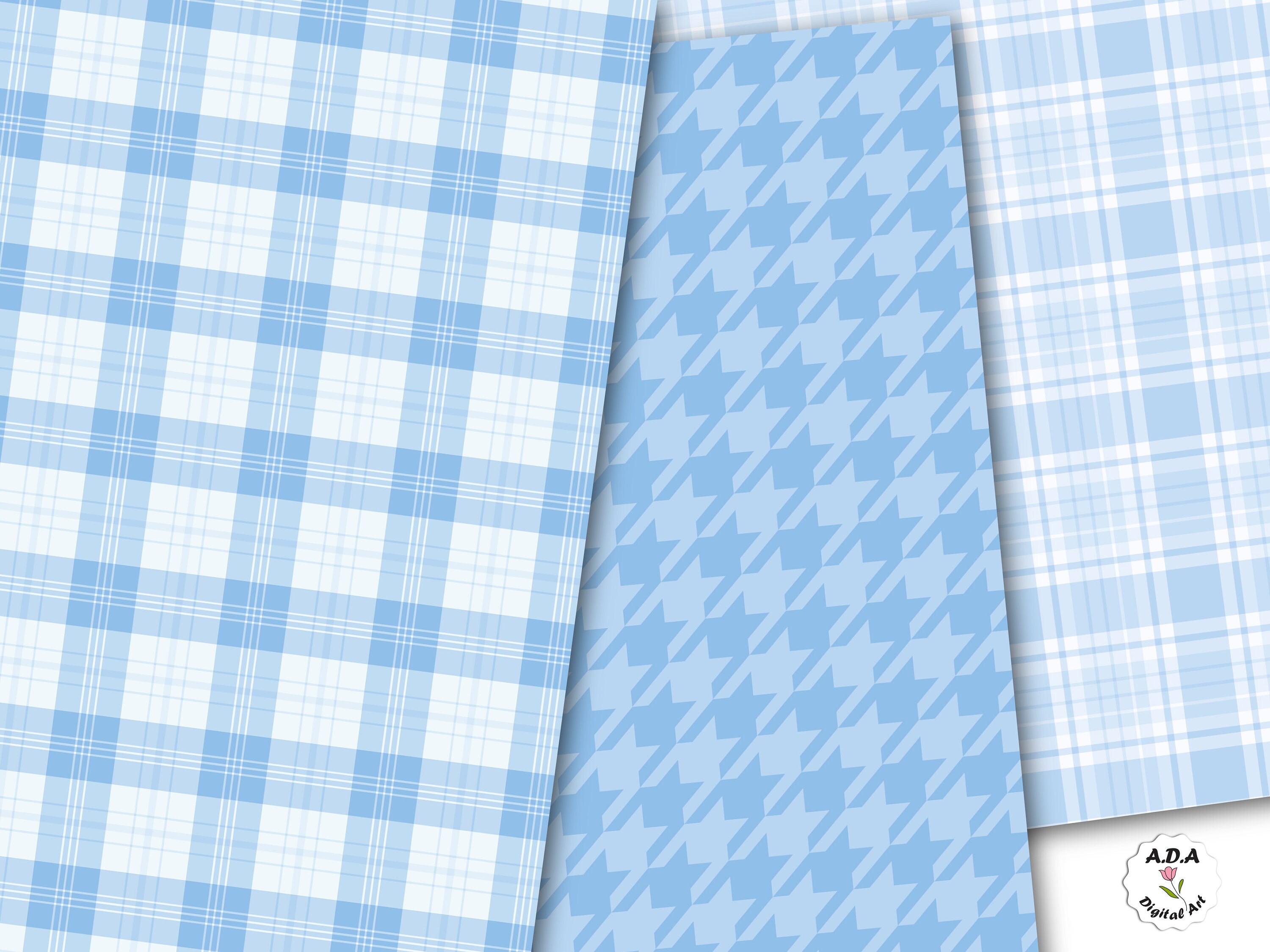 Light Blue Plaid Digital Paper Pack Baby Blue Plaid - Etsy