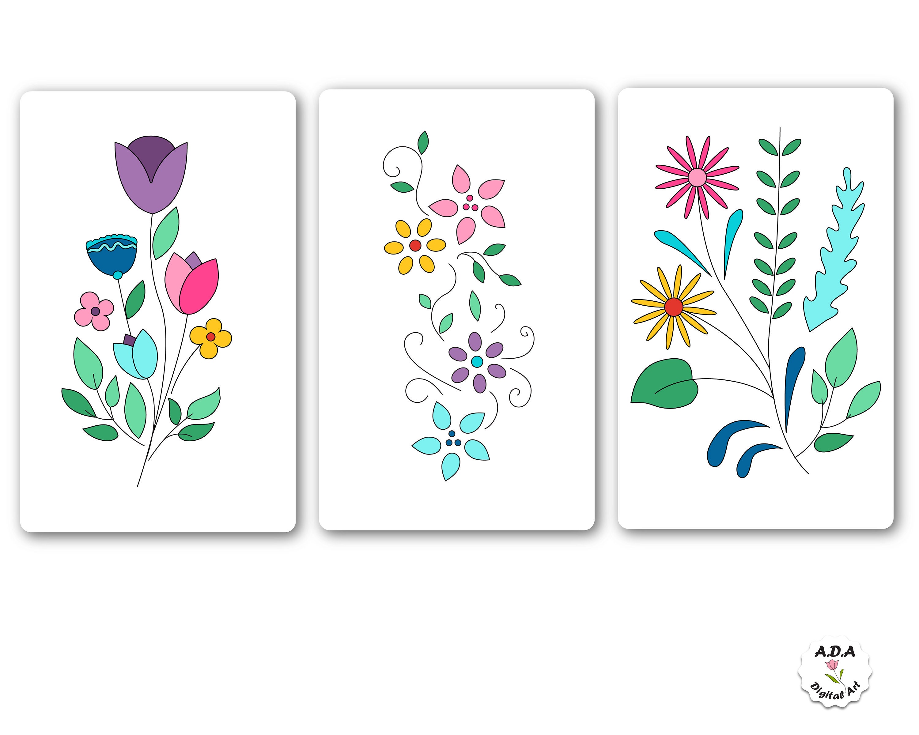 Spring Flower Clipart, Colorful Flowers Clip Art, Floral Clipart ...